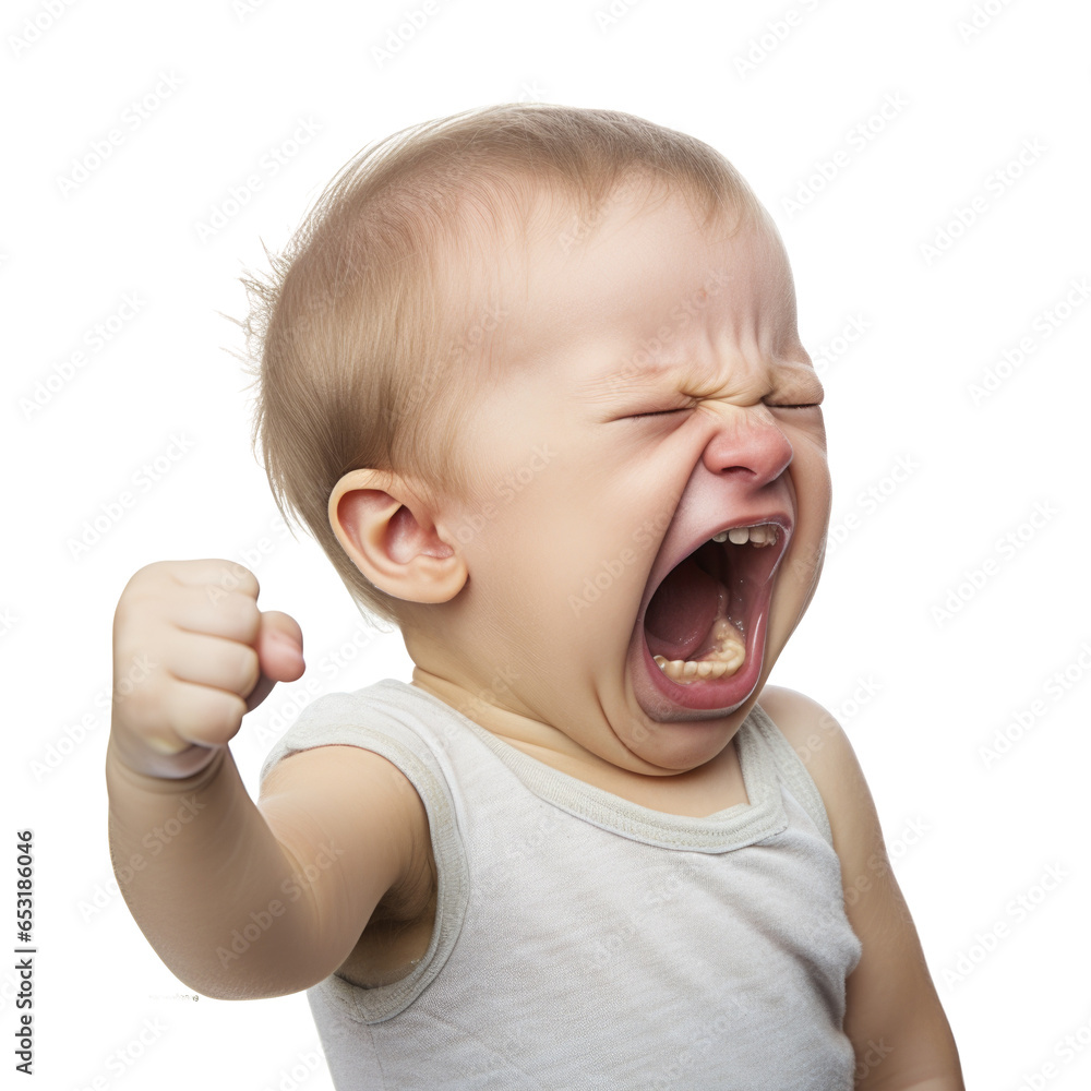 Cute baby giving funny facial expressions and gesture with transparent ...