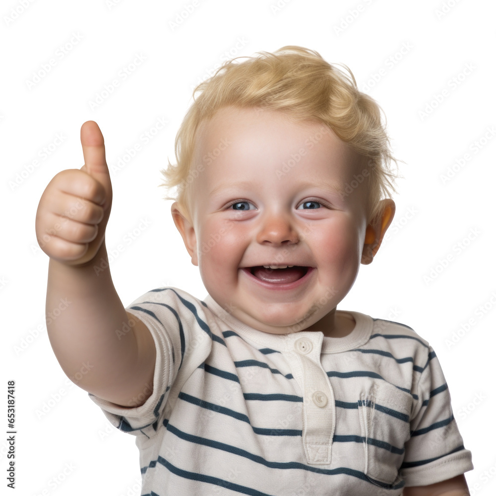 Cute baby giving funny facial expressions and gesture with transparent ...
