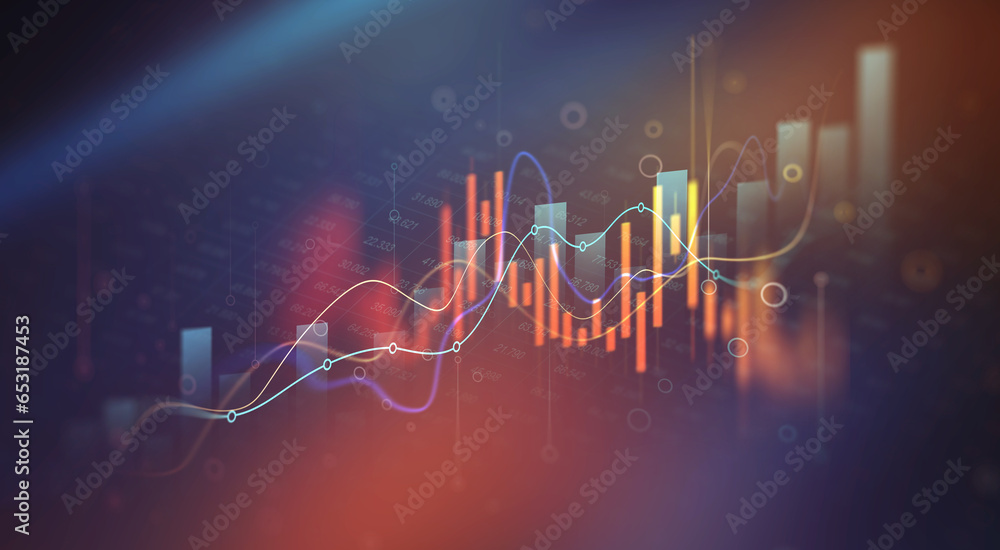 Business growth graph chart and success financial arrow up. Development ...