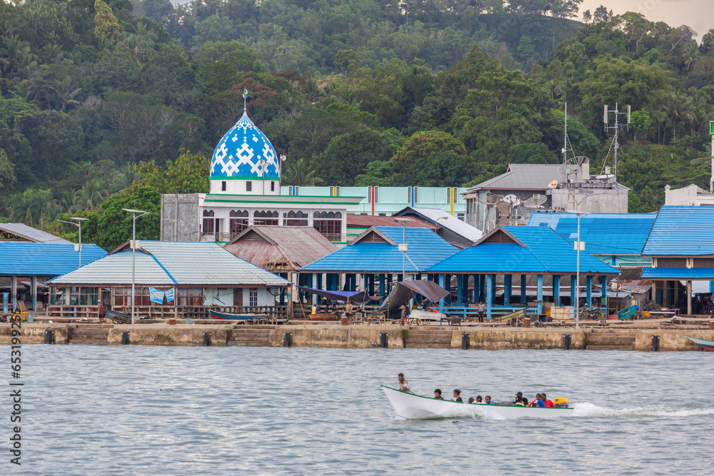The harbor in the city of Sorong, the largest city and the capital of ...