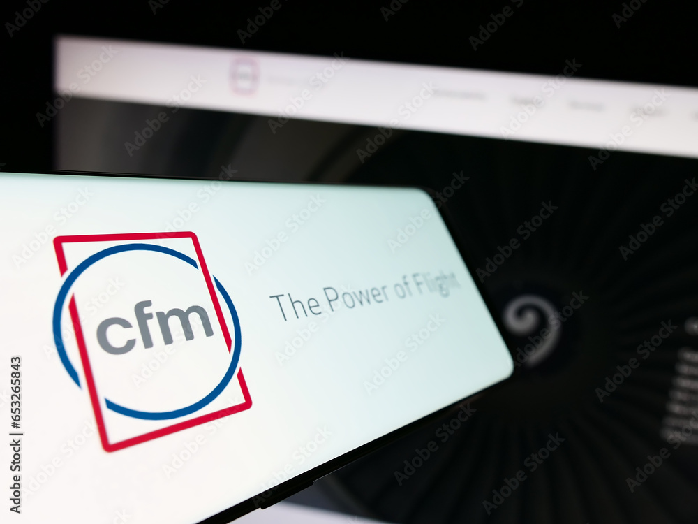 Stuttgart, Germany - 09-22-2023: Smartphone with logo of aircraft ...