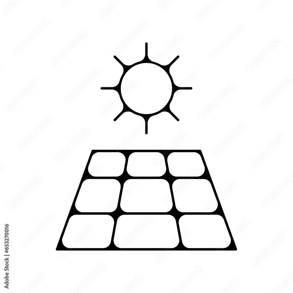 picto logo icones et symbole ecologie panneau solaire energie verte fin ...