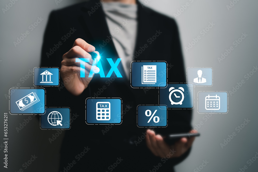 Government state taxes TAX for Individual income tax return concept ...