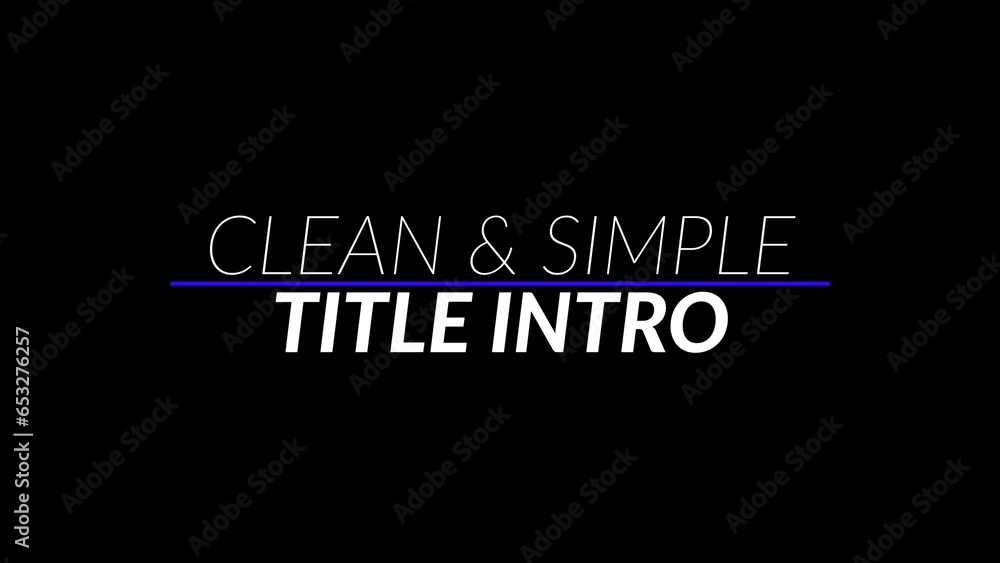 Clean and Simple Title Intro Template Stock Template | Adobe Stock