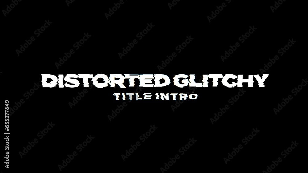 Glitchy Text Distortion Title Intro Template Stock Template | Adobe Stock