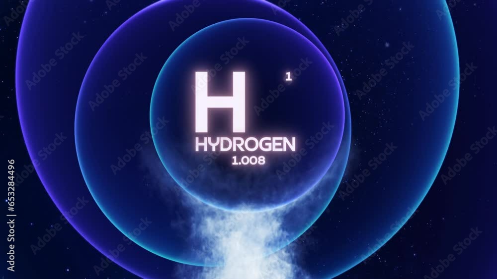 Hydrogen as Element 1 of the Periodic Table. Concept animation on ...