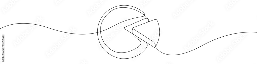 Round cheese one line drawing vector. Cheese continuous line drawing ...