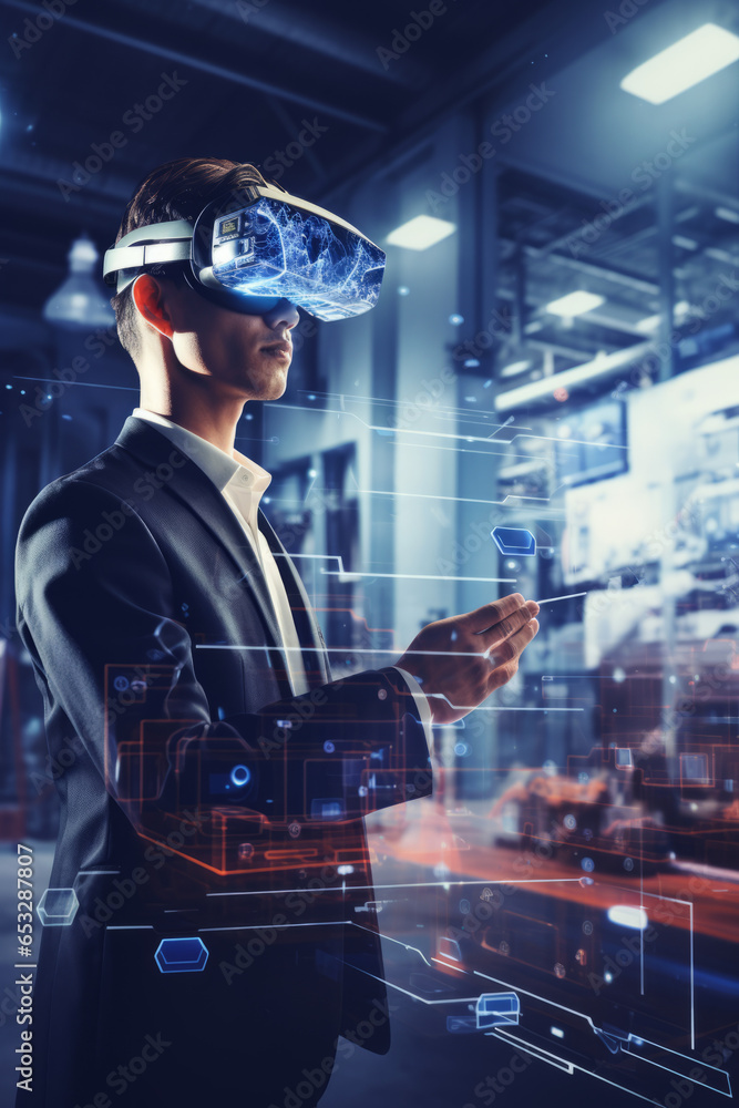 smart technology futuristic in industry 4.0 concept, engineer use ...