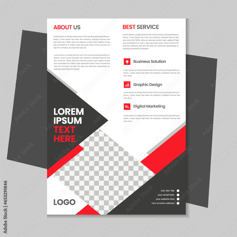 A4 business flyer template design, corporate brochure, marketing flyer ...