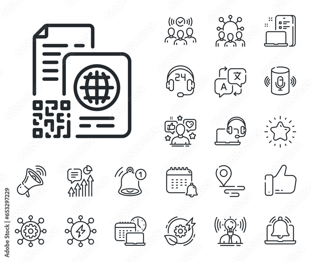 Scan barcode sign. Place location, technology and smart speaker outline ...