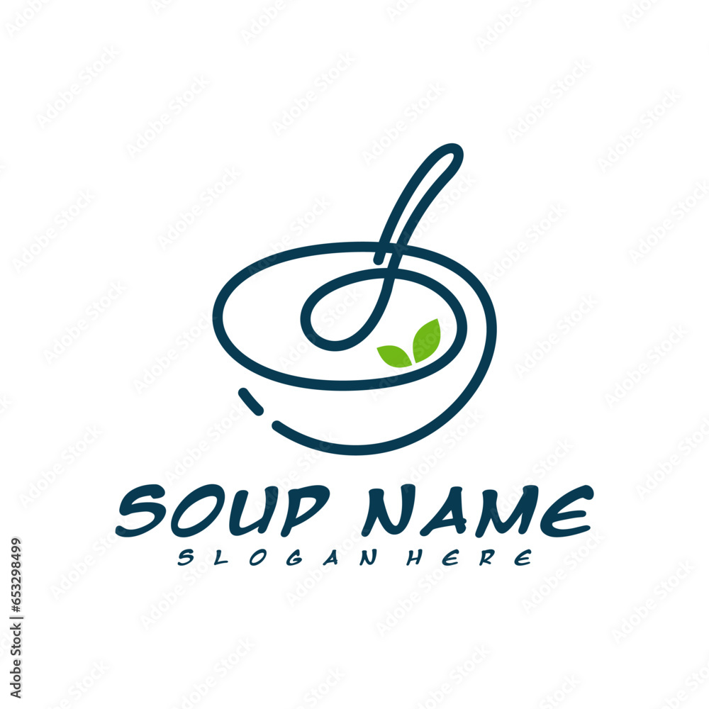 Vetor de Soup logo design concept. Food Cooking logo vector. Kitchen ...