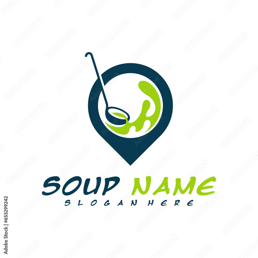 Soup with Point logo design concept. Food Cooking logo vector. Kitchen ...