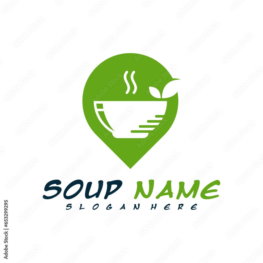 Soup with Point logo design concept. Food Cooking logo vector. Kitchen ...