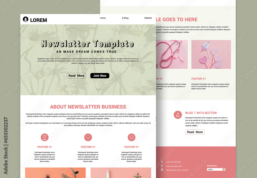 Email Newslatter Layout Stock Template | Adobe Stock