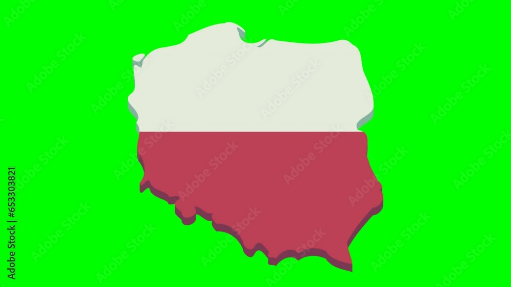 Animation of appearance and disappearance of the 3D map of Poland in ...