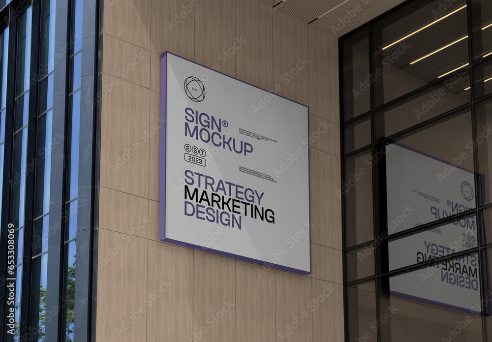 Huge Elevation Sign Mockup Stock Template | Adobe Stock