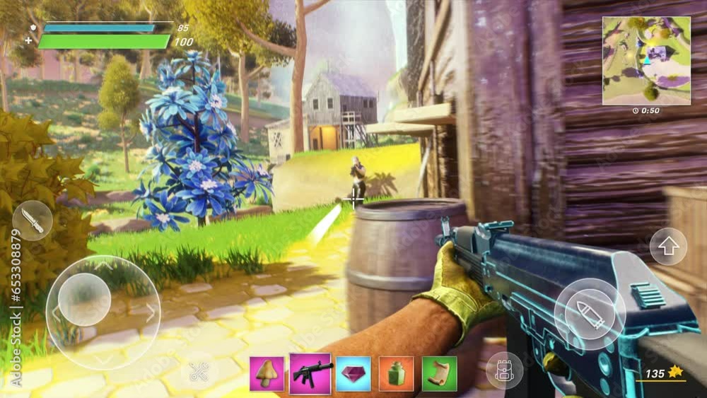 Enjoying the newest video game on the mobile phone. Digital ...