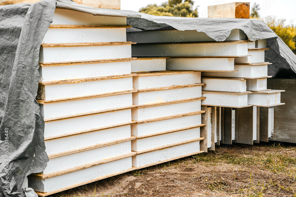 Building construction of wooden frame house made of SIP structural ...