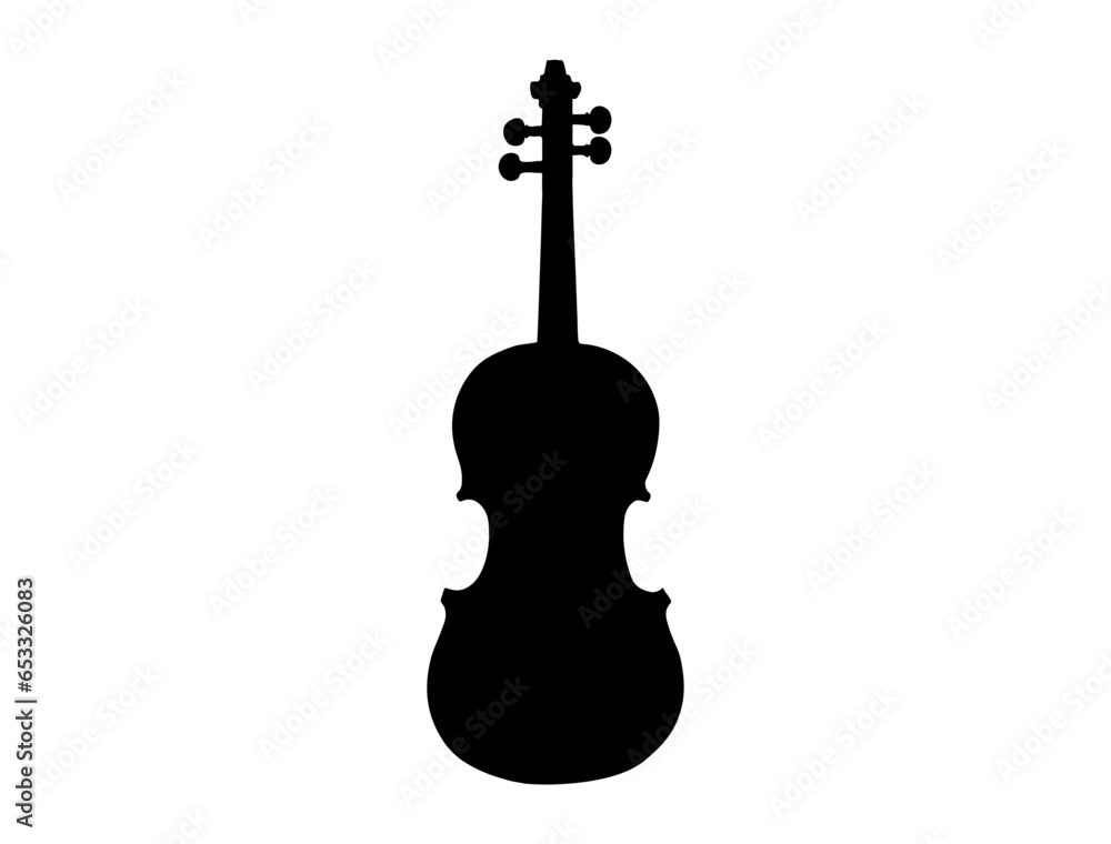Violin silhouette vector art white background Stock Vector | Adobe Stock