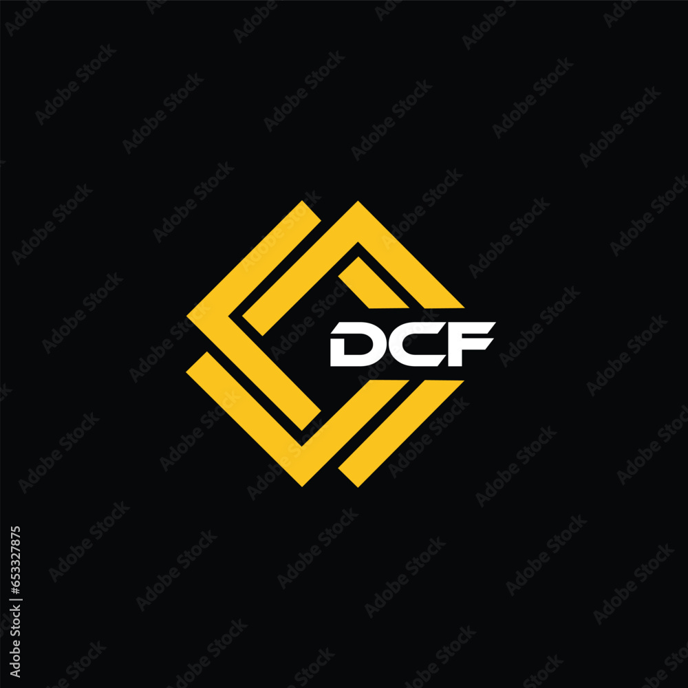 DCF letter design for logo and icon.DCF typography for technology ...