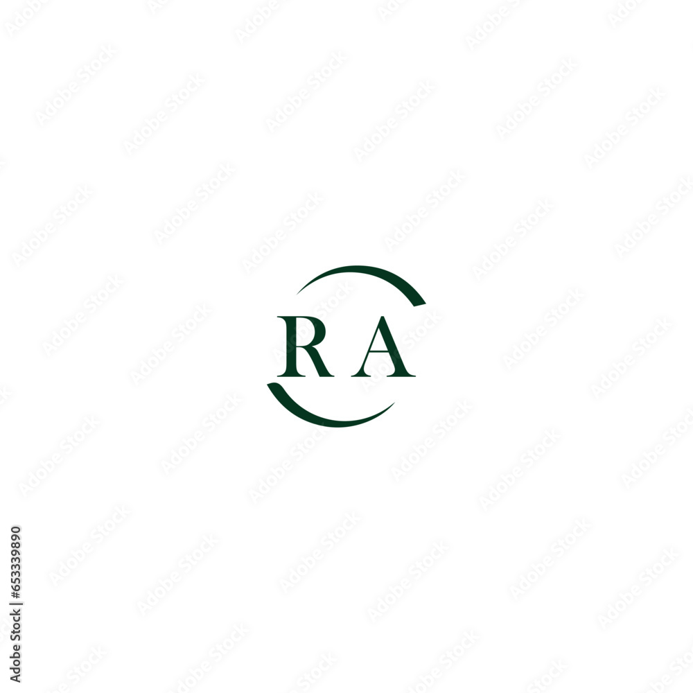 RA letter logo design . RA polygon, circle, triangle, hexagon, flat and ...