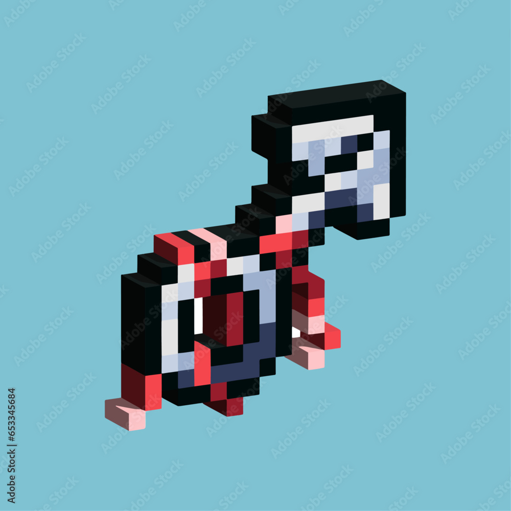 Isometric Pixel art 3d of ninja sword for items asset. Ninja dagger ...