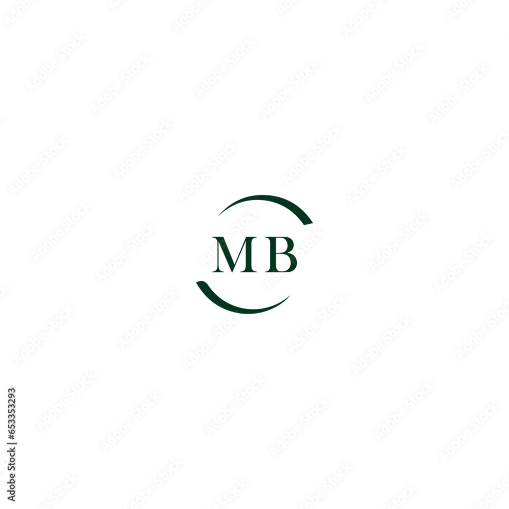 MB letter logo design in six style. MB polygon, circle, triangle ...