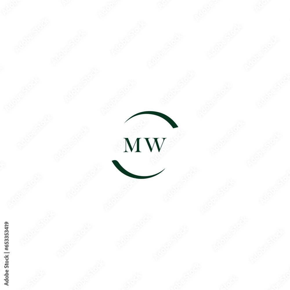 MW letter logo design in six style. MW polygon, circle, triangle ...