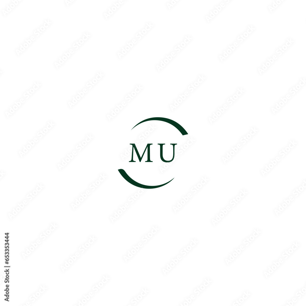 MU letter logo design in six style. MU polygon, circle, triangle ...