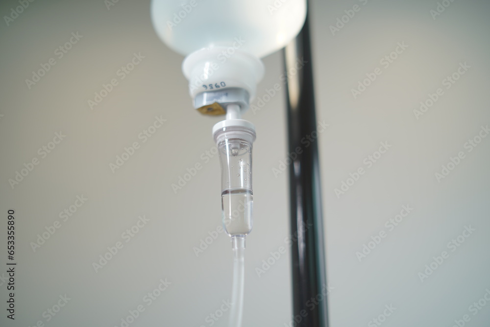 Set of iv fluid intravenous drop saline hospital room sick drops ...
