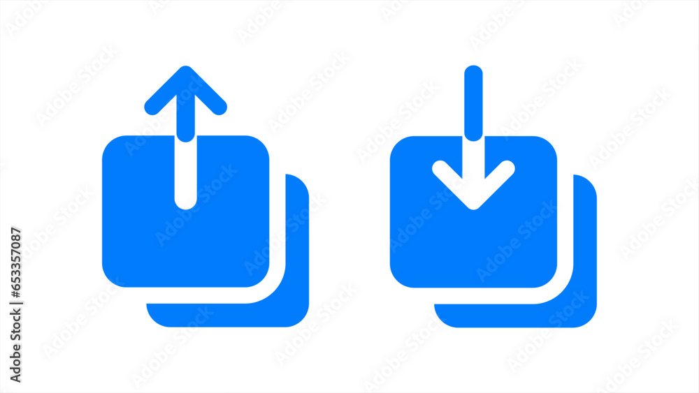 Upload icon. Arrow up, down signs. Download file symbol. Send symbols ...