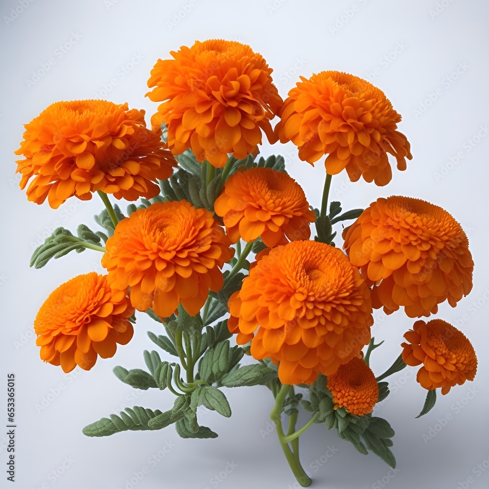 Ramo De Flores De Cempasúchil Naranja Dia De Muertos Tradicional