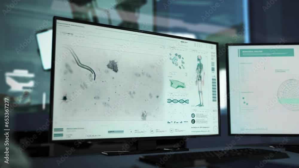 Video Stock Modern system is handling the disease worm analysis ...