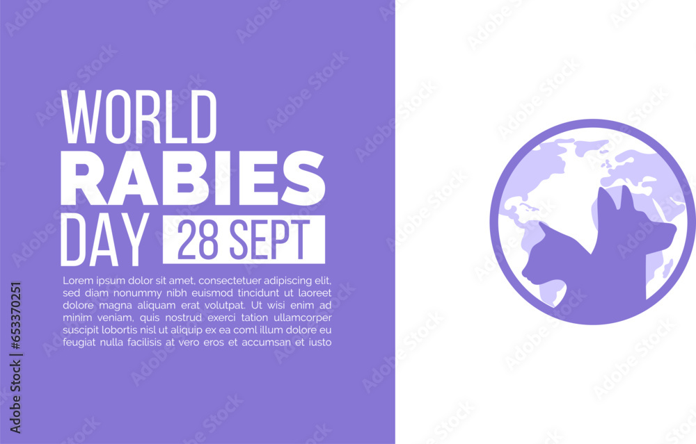 World Rabies Day. September 28. Template for banner, greeting card ...