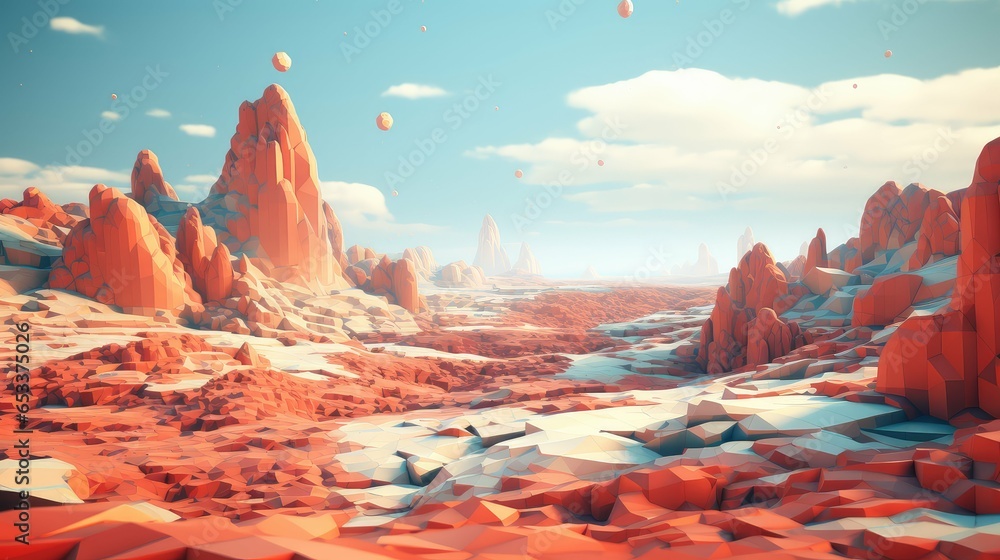 background voxel surface landscape illustration abstract 3d, nature ...