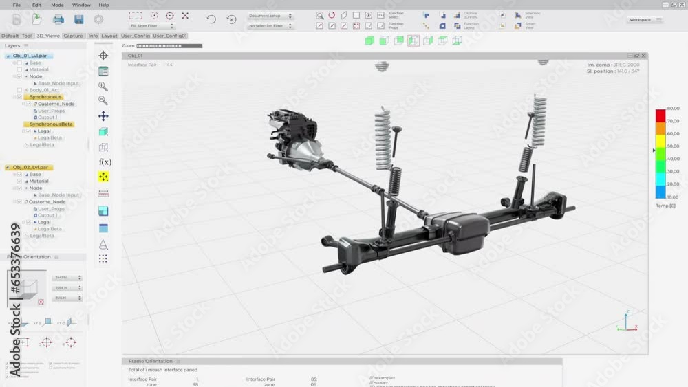 Animation Of Ui For Designing Technical Components Of Car. Technical 3D ...