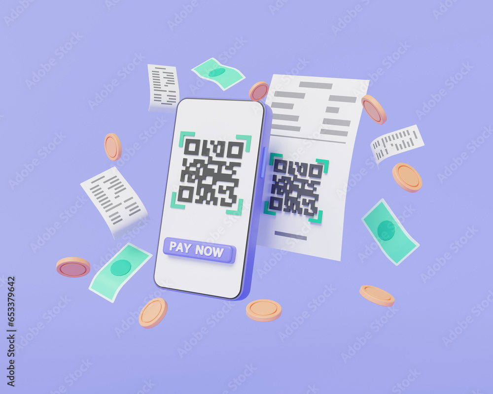 QR code scanning payment on mobile. Bill payment, Payment transaction ...