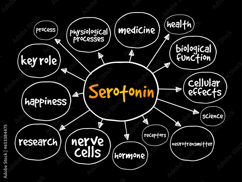 Serotonin is a chemical that carries messages between nerve cells in ...