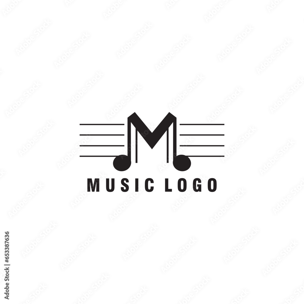 letter M logo music instrument ornament vector design Stock Vector ...