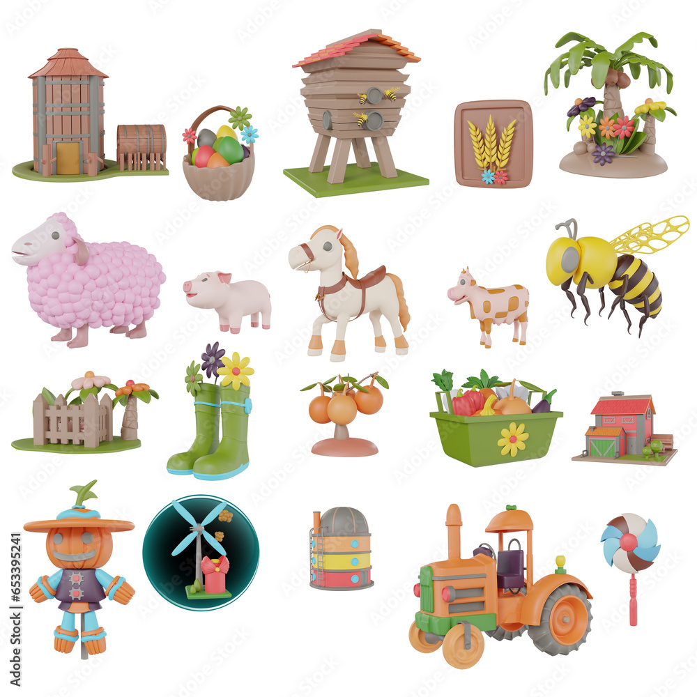 FarmVille And Animals 3D 20 Icon Set of 3d render icons higt resulation ...