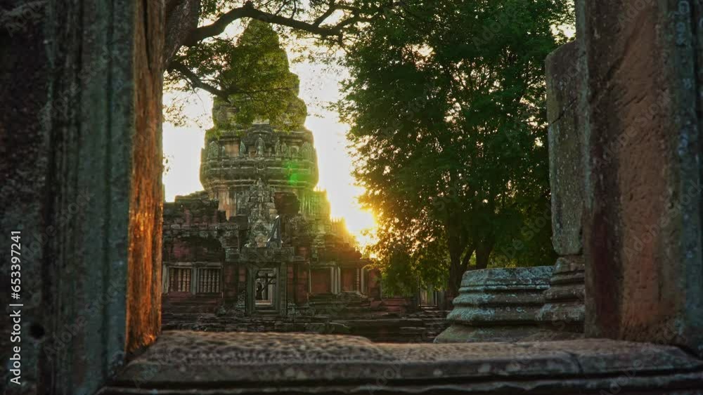 .The beautiful stone castle in Phimai historical park. Prasat Hin ...