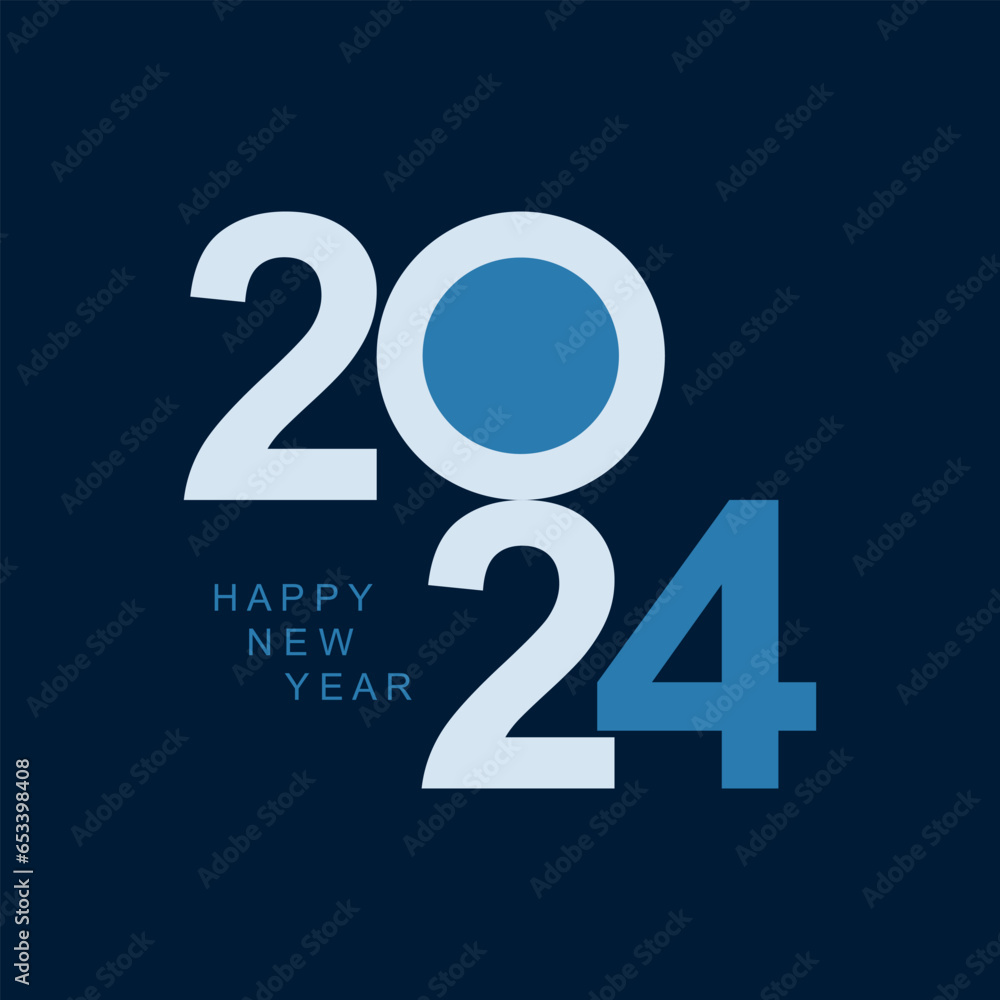 Vetor de 2024 typography design concept.Happy new year 2024 cover ...