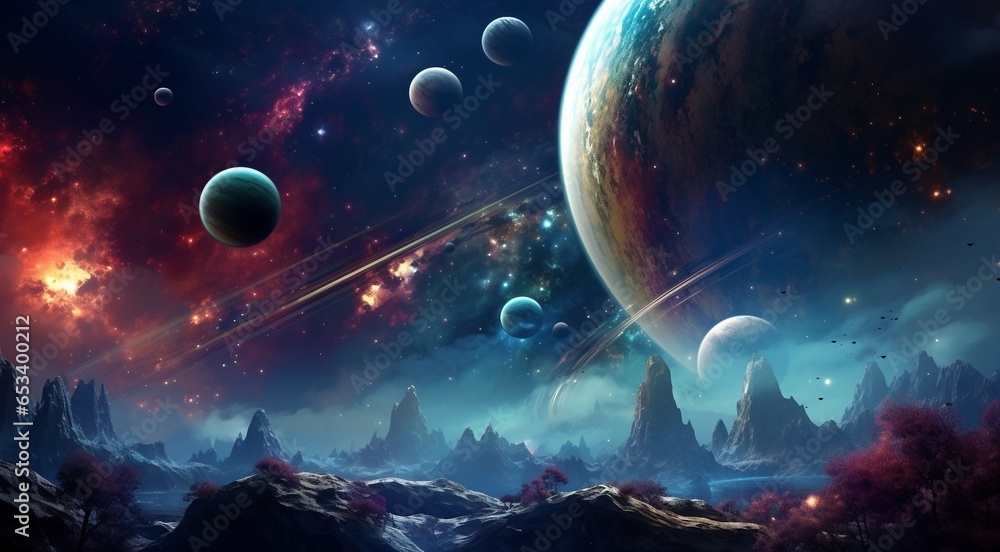 planets with stars, space galaxy background, background with space and ...