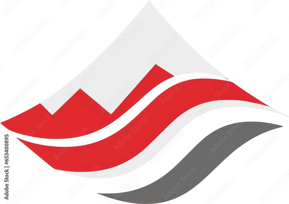 Mountain Logo Design vector dynamic lines on transparent background AI ...