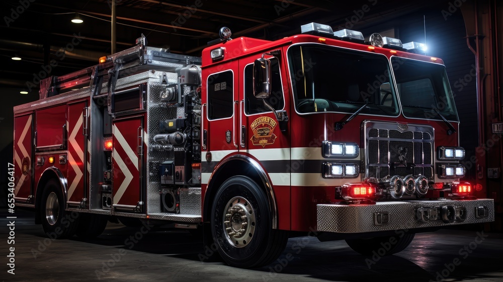 precision and power of a parked fire truck, the guardian of urban ...