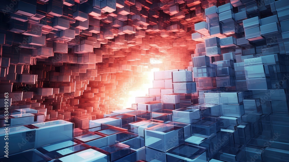 Background Voxel Nano Structure Illustration Design 3d Science Macro Backdrop Research