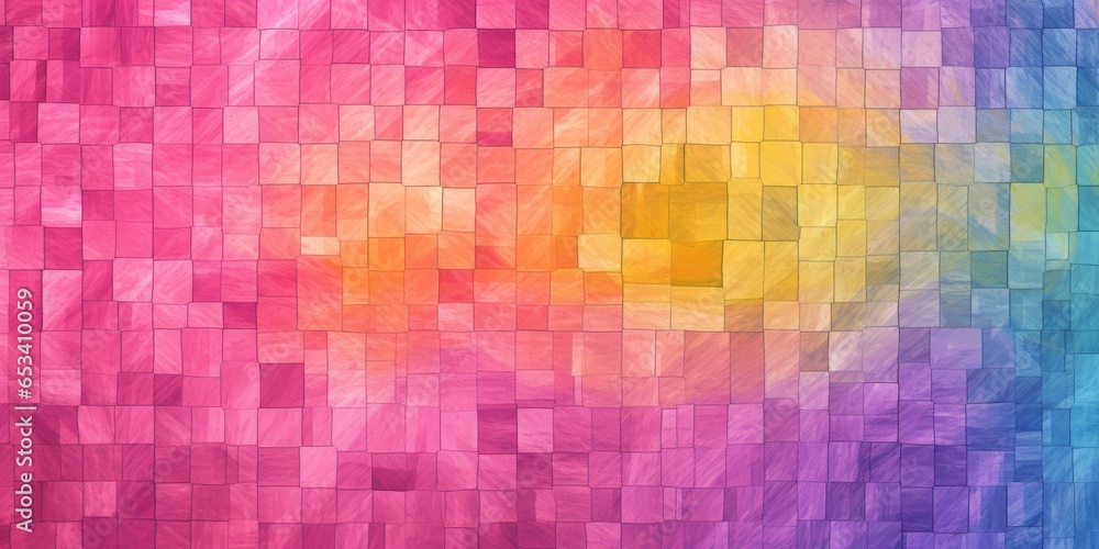 Refraction pattern of square glass blocks in a psychedelic rainbow ...