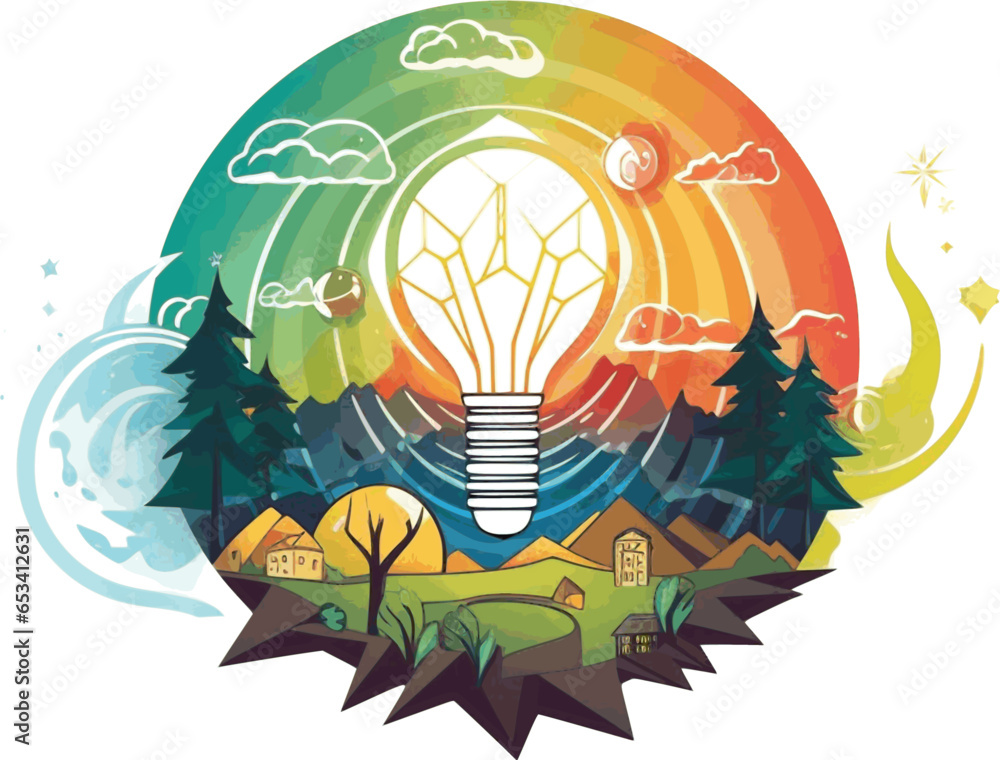 Illustrative Logo for Cooperative Energy Company vector on transparent ...