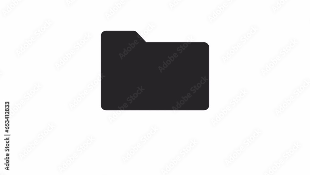 Computer folder floating bw 2D element animation. Archives file folder ...