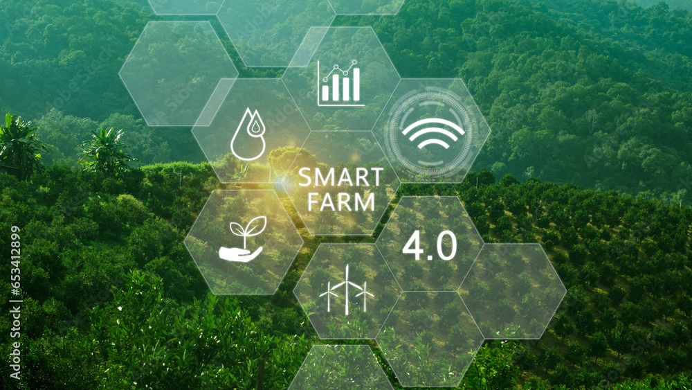 Smart farm, agriculture concept with infographics Smart farming and ... Smart farm, agriculture concept with infographics Smart farming and ...